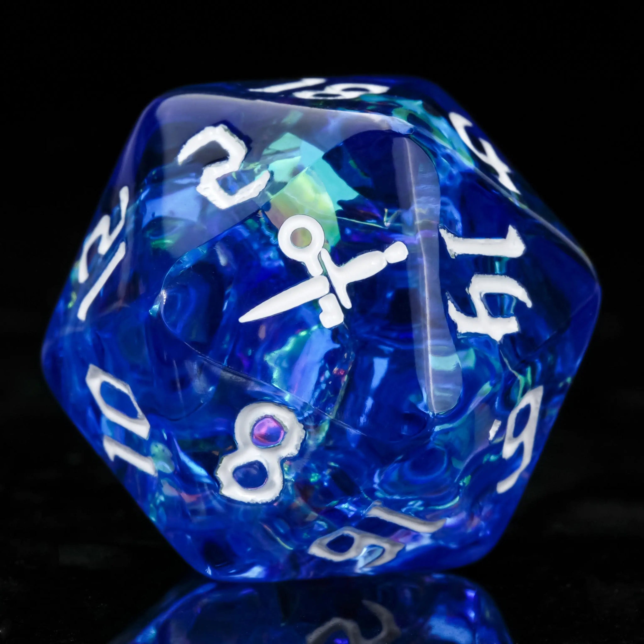 kickstarter-dice Rogue Resin D&D Dice Set White Font | BearDice
